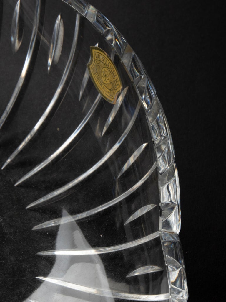 Large Mid-Century Modern Clear Crystal Bowl Made by Val Saint Lambert ...