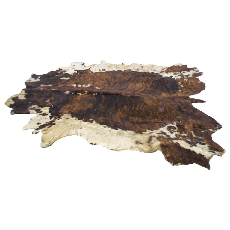 Large Mid-Century Modern Cowhide Rug, 1960s Brazil For Sale at 1stDibs