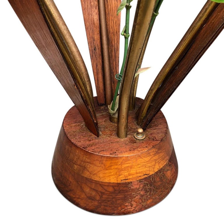 Large Mid-Century Modern Eames Bent Walnut Leaf Floor/Table Lamp ...