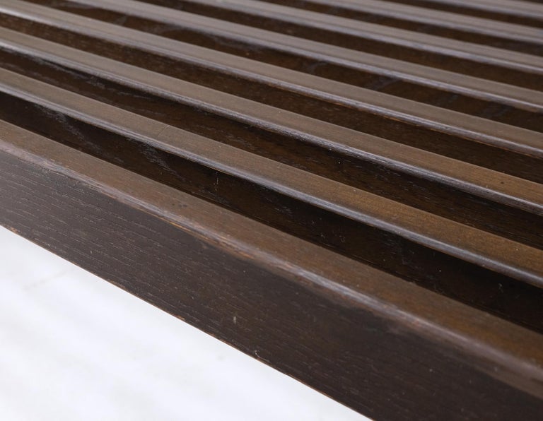 Large Mid-Century Modern Extending Slat Bench on Tapered Dowel Cone ...