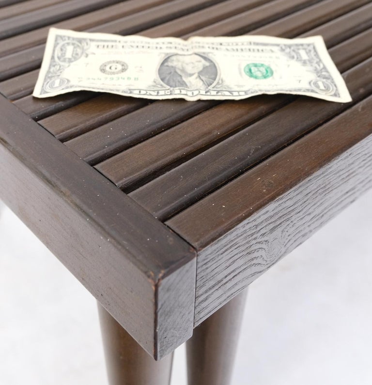 Large Mid-Century Modern Extending Slat Bench on Tapered Dowel Cone ...