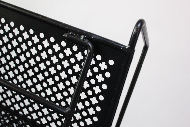 Large Mid-Century Modern Free-Standing Collapsable Metal Magazine Rack ...