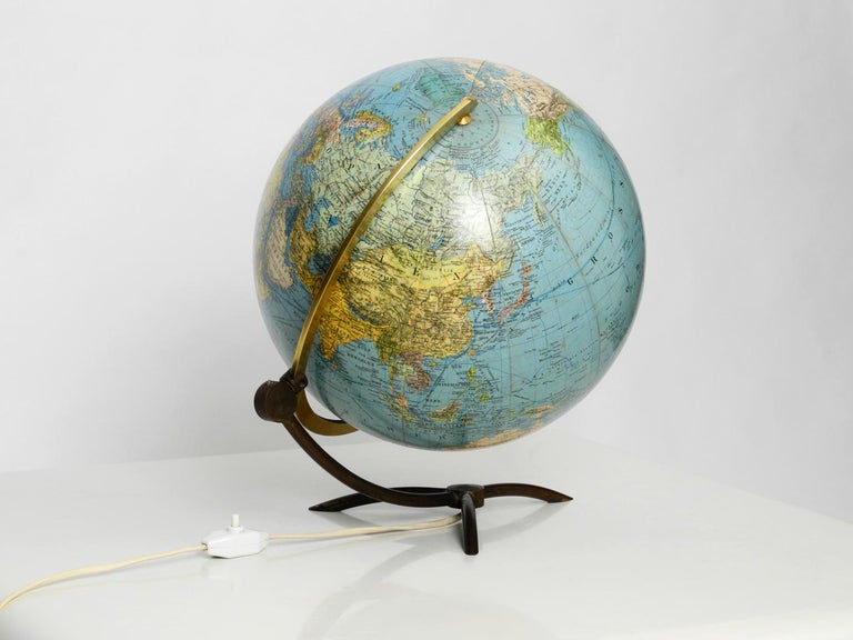 Large Mid-Century Modern Glass Globe Illuminated in Futuristic ...