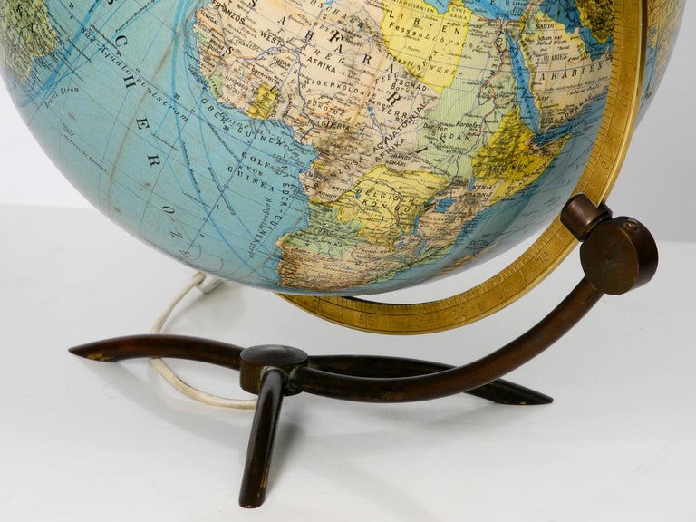Large Mid-Century Modern Glass Globe Illuminated in Futuristic ...