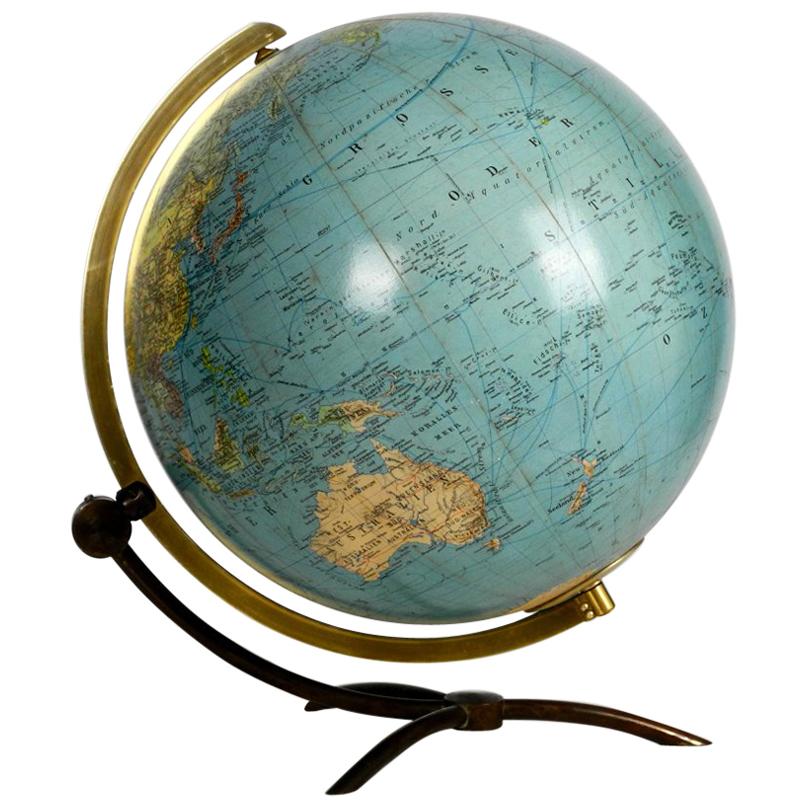 Large Mid-Century Modern Glass Globe Illuminated in Futuristic ...