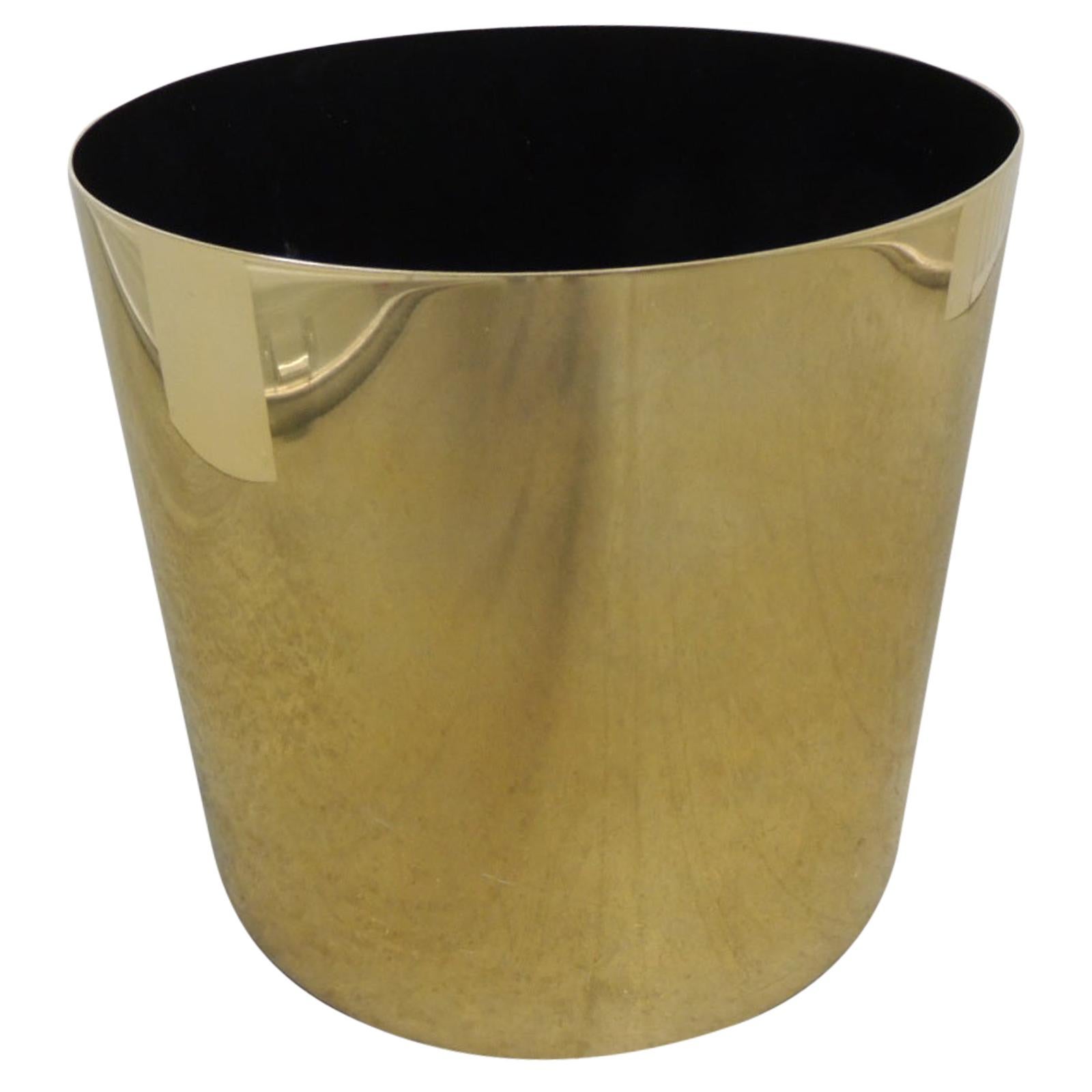 Large Mid-Century Modern Gold Color Round Planter at 1stDibs