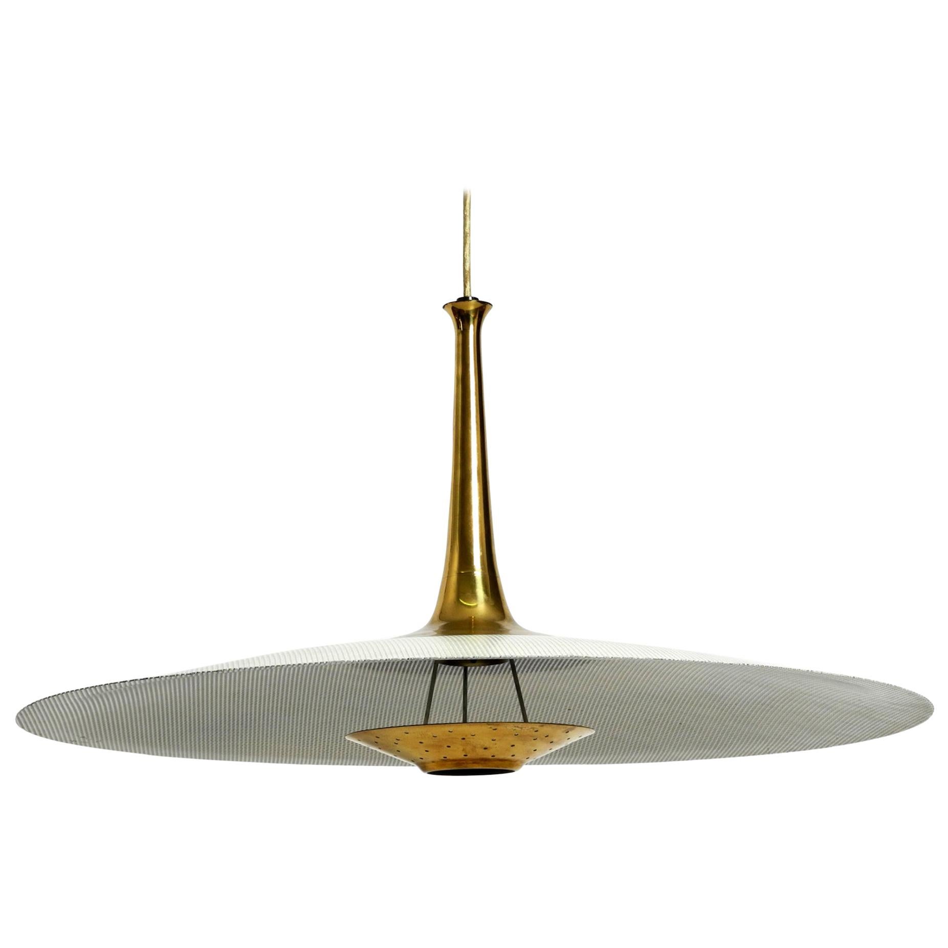 Large Mid-Century Modern Pendant Lamp with a Perforated Sheet Metal ...