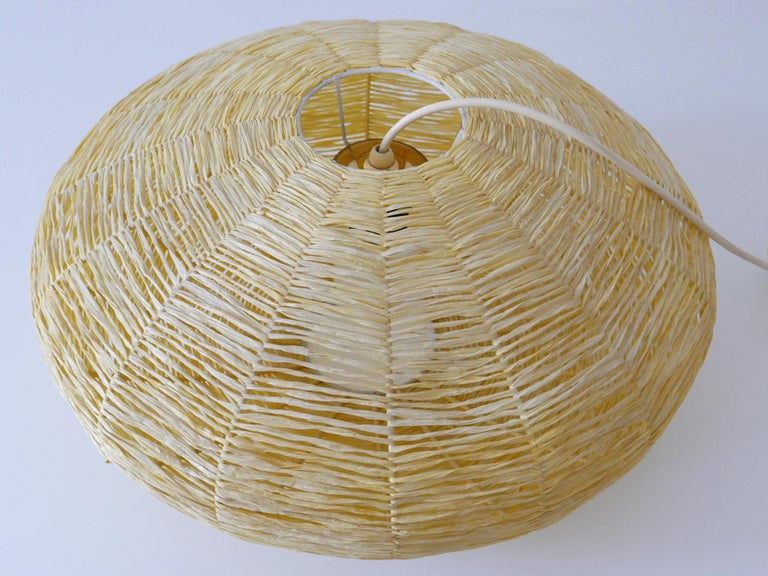 Große Mid-Century Modern Raffia Bast-Pendelleuchte oder Hängeleuchte ...