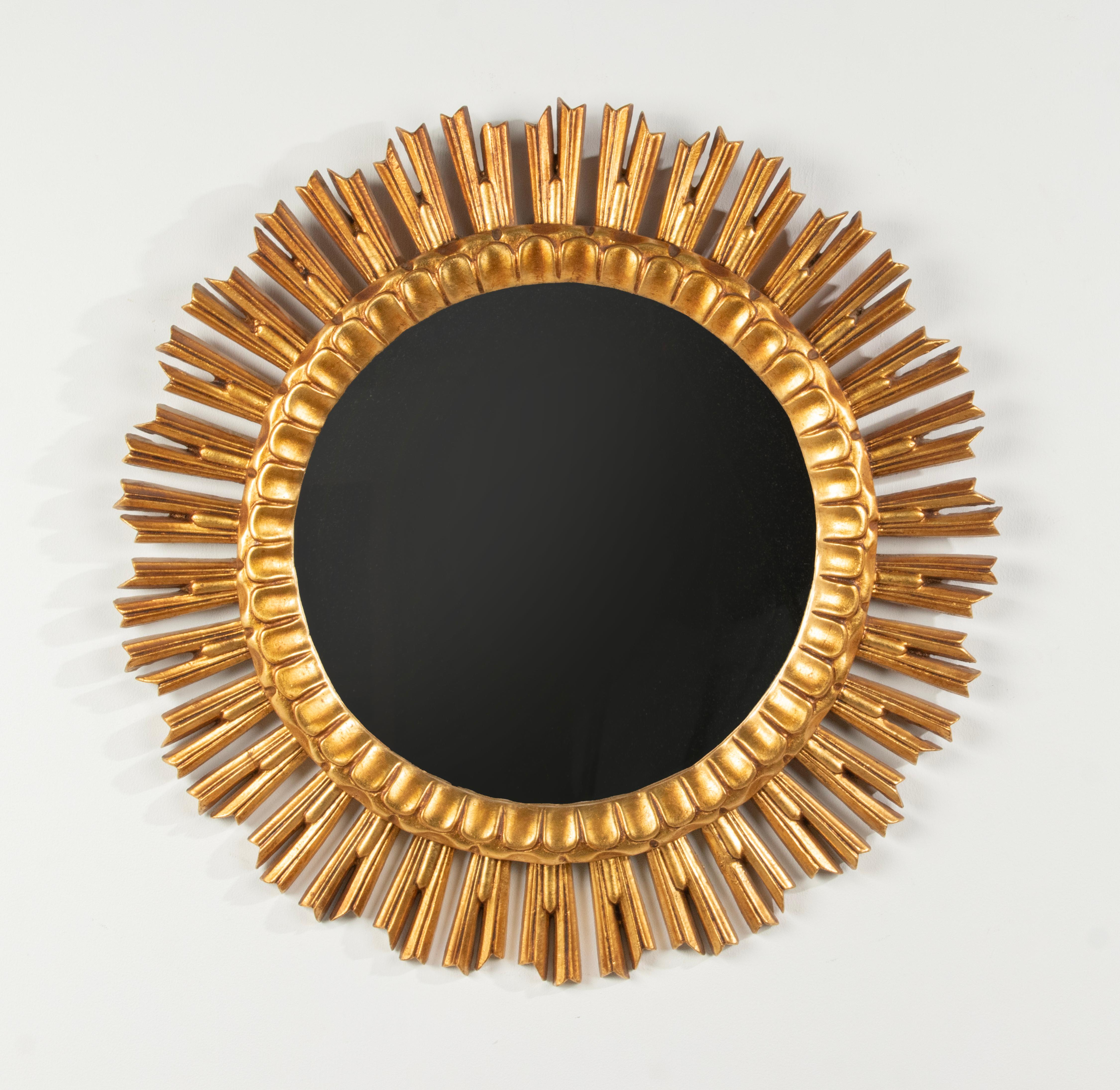 Large Mid Century Modern Sunburst Mirror - Resin at 1stDibs