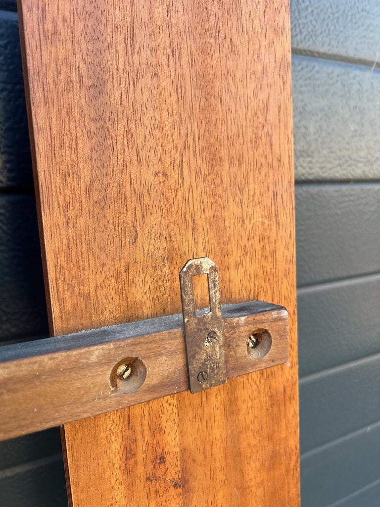 Large Mid-Century Modern Teak Slats Wall Mount Hall Coat Rack with ...