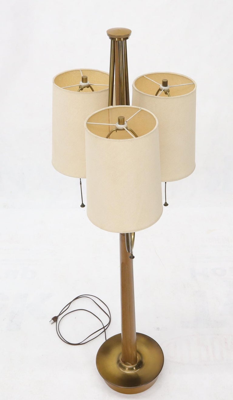 Large Mid-Century Modern Three arms Table or Floor Lamp with Cylinder ...