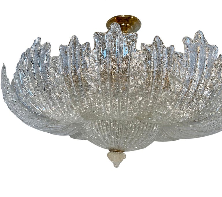 Large Midcentury Molded Glass Light Fixture For Sale at 1stDibs