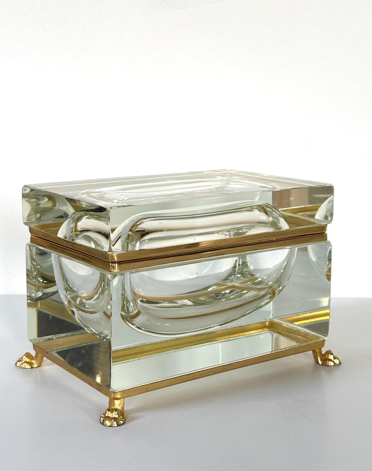 Large Midcentury Murano Glass Box For Sale at 1stDibs