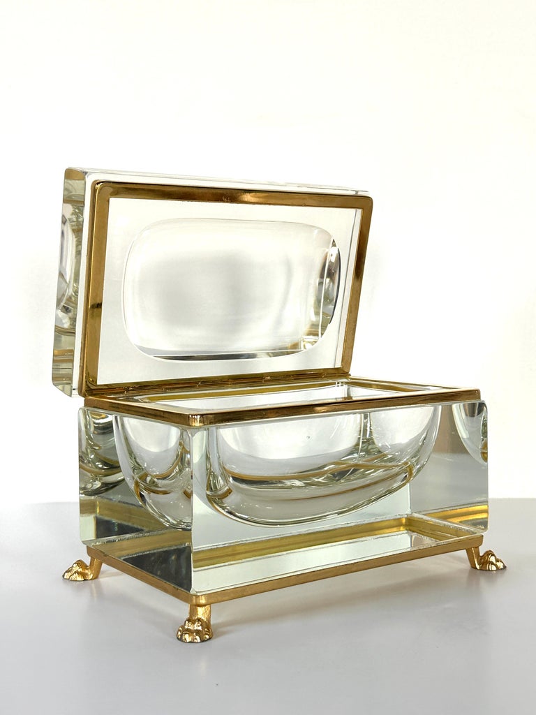 Large Midcentury Murano Glass Box For Sale at 1stDibs