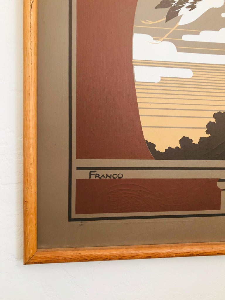 Large Mid Century Painting on Canvas by Franco at 1stDibs | franco ...
