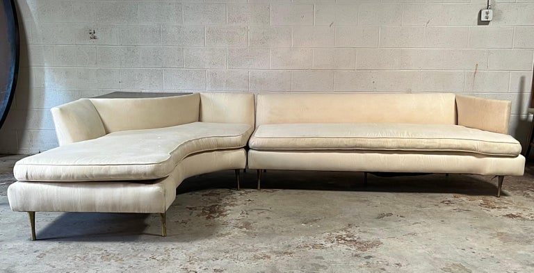 Large Mid-Century Sectional Sofa in the Style of Harvey Probber For ...