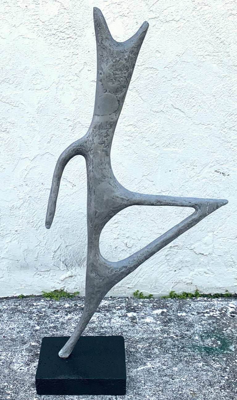 Large Midcentury Zinc Abstract Garden Statue by JH Zimmerman, 1962 at ...
