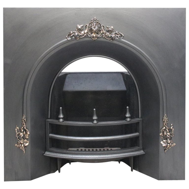 Large Mid Victorian Cast Iron Arched Fireplace Insert at 1stDibs