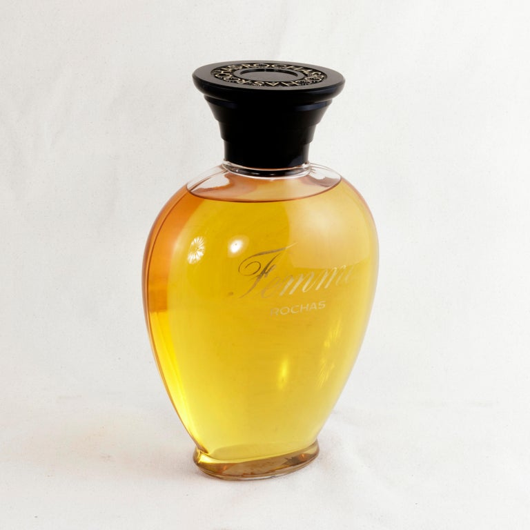 Large Midcentury French Vintage Glass Factice Perfume Bottle, Femme ...