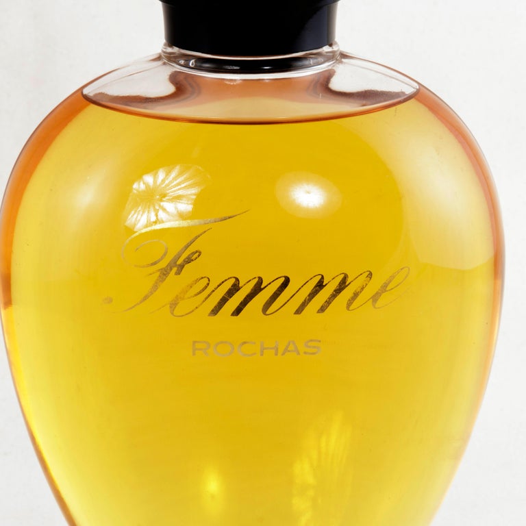 Large Midcentury French Vintage Glass Factice Perfume Bottle, Femme ...