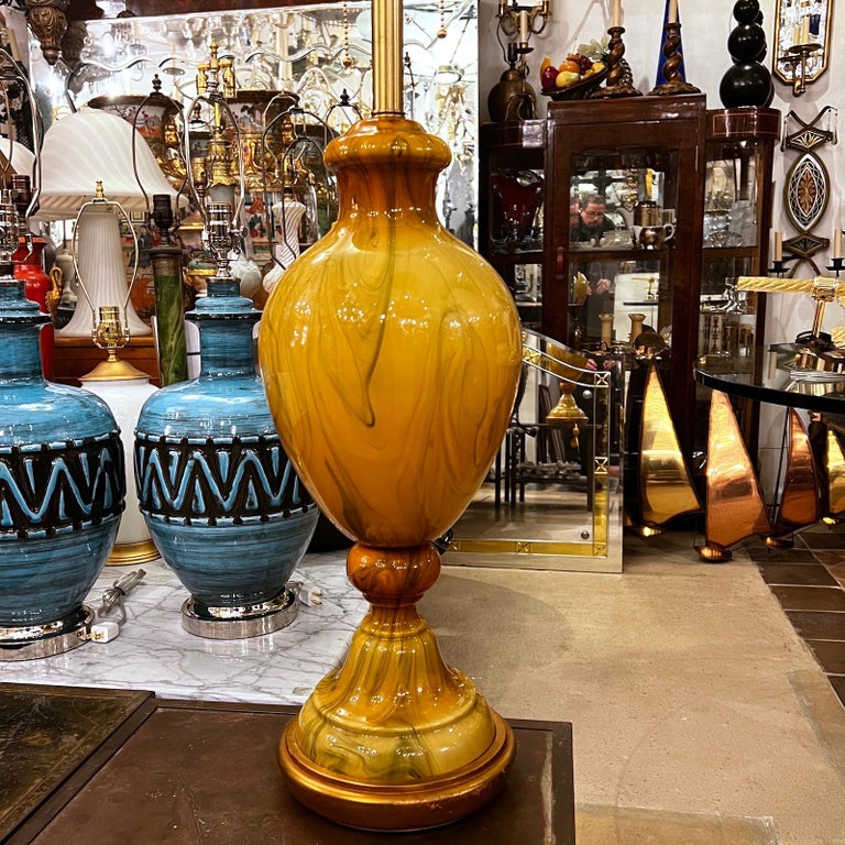 Large Midcentury Murano Glass Lamp For Sale at 1stDibs