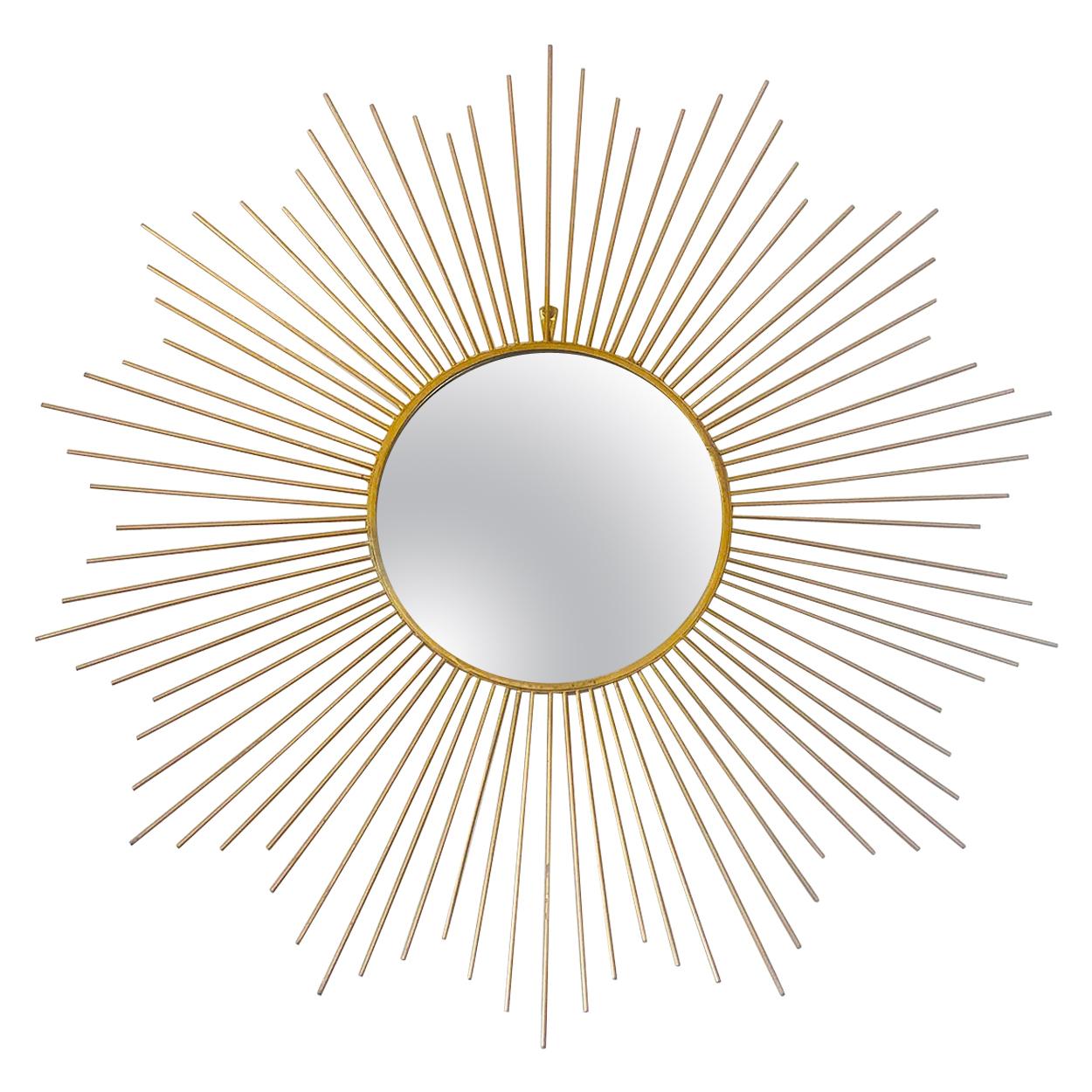 Large Midcentury Star Shaped Sunburst Mirror For Sale at 1stDibs