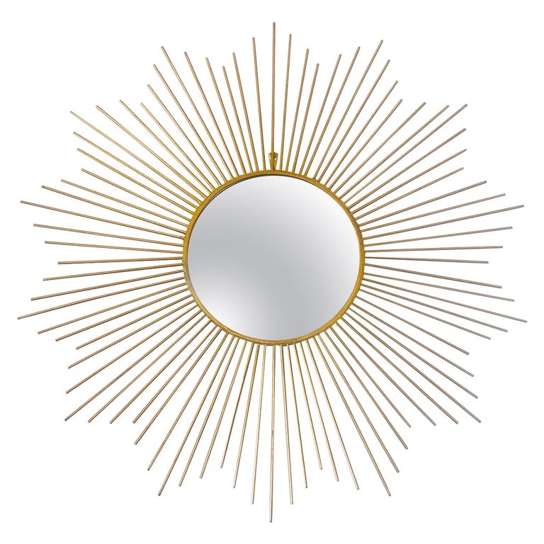 Large Midcentury Star Shaped Sunburst Mirror For Sale at 1stDibs