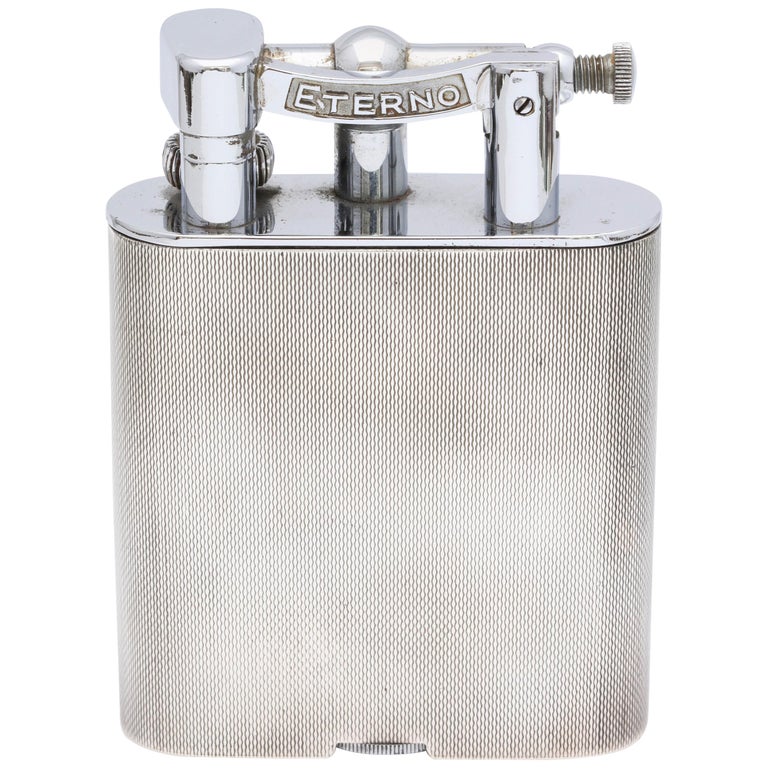 Large Midcentury Sterling Silver Table Lighter at 1stDibs