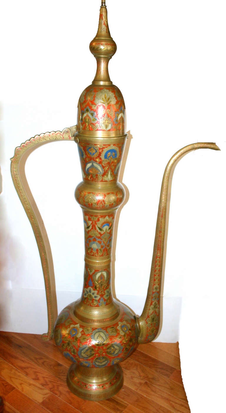 Large Middle-Eastern Ewer Floor Lamp For Sale at 1stDibs