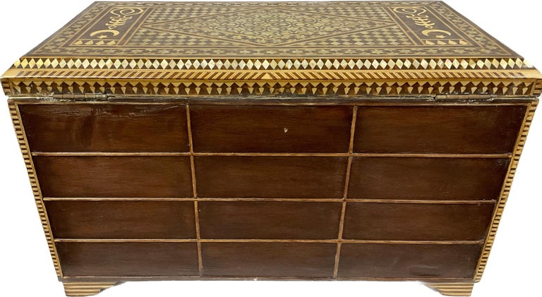 Large Middle Eastern Moorish Turkish Mother-of-pearl Inlaid Chest For ...