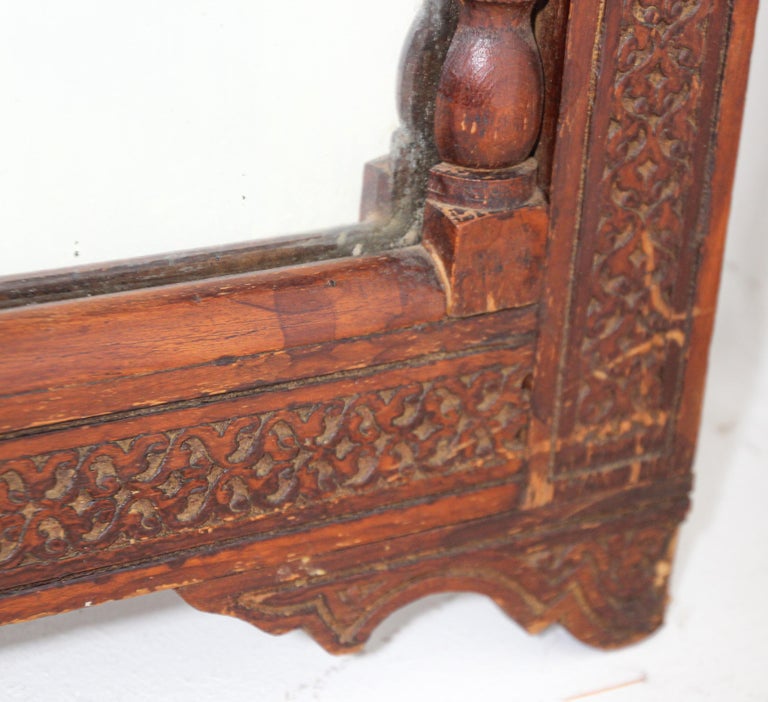 Large Middle Eastern Moorish Wood Wall Mirror at 1stDibs