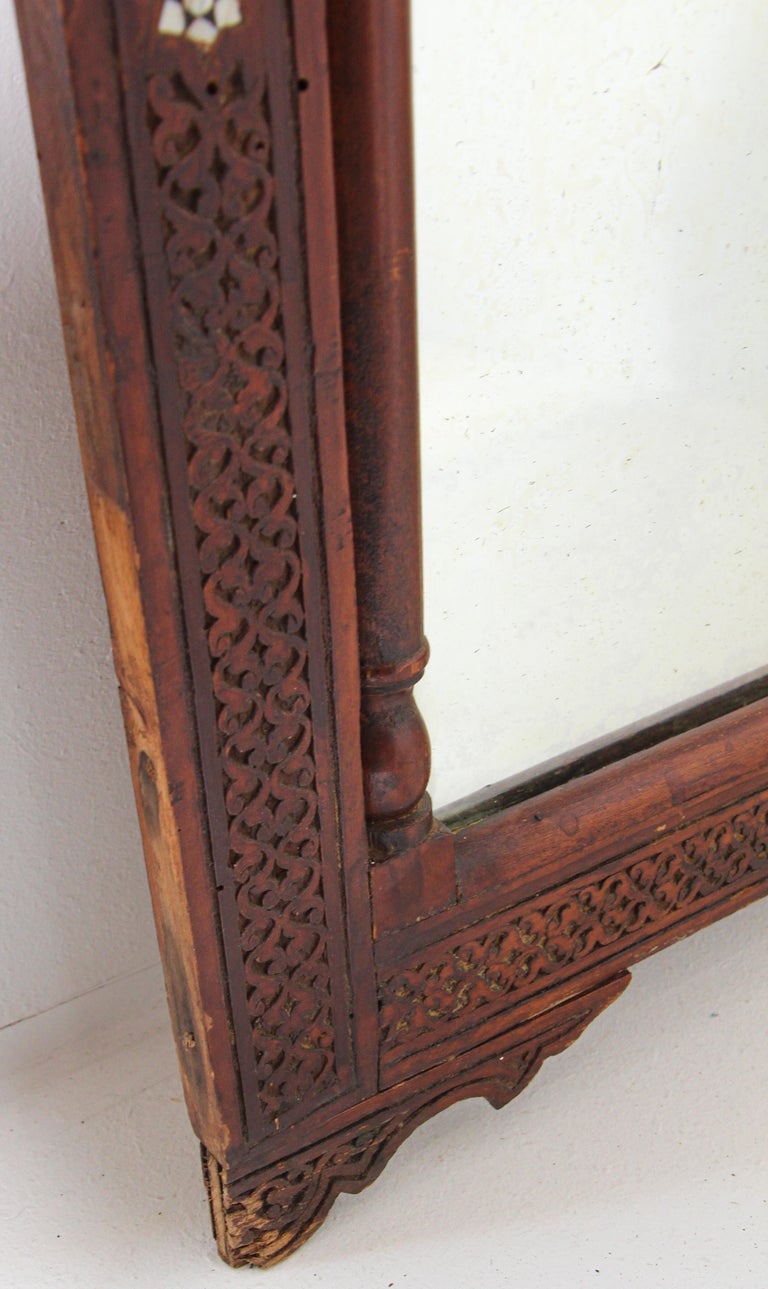 Large Middle Eastern Moorish Wood Wall Mirror at 1stDibs