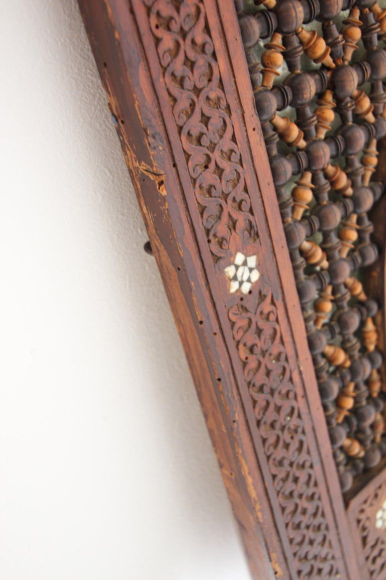 Large Middle Eastern Moorish Wood Wall Mirror at 1stDibs