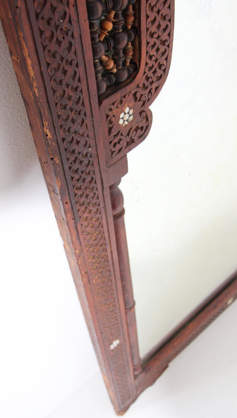 Large Middle Eastern Moorish Wood Wall Mirror at 1stDibs