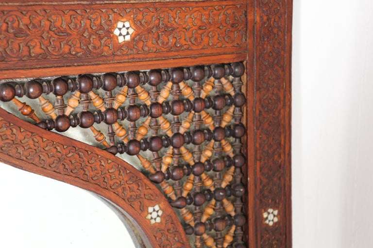 Large Middle Eastern Moorish Wood Wall Mirror at 1stDibs