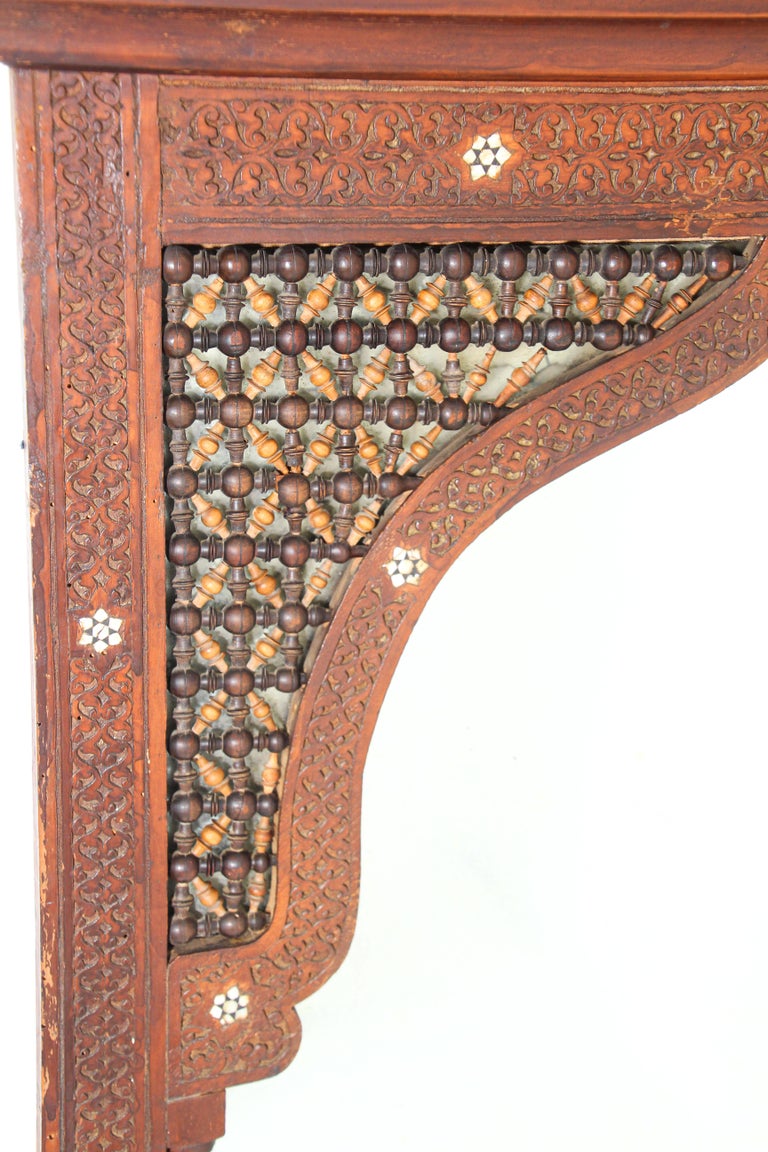 Large Middle Eastern Moorish Wood Wall Mirror at 1stDibs