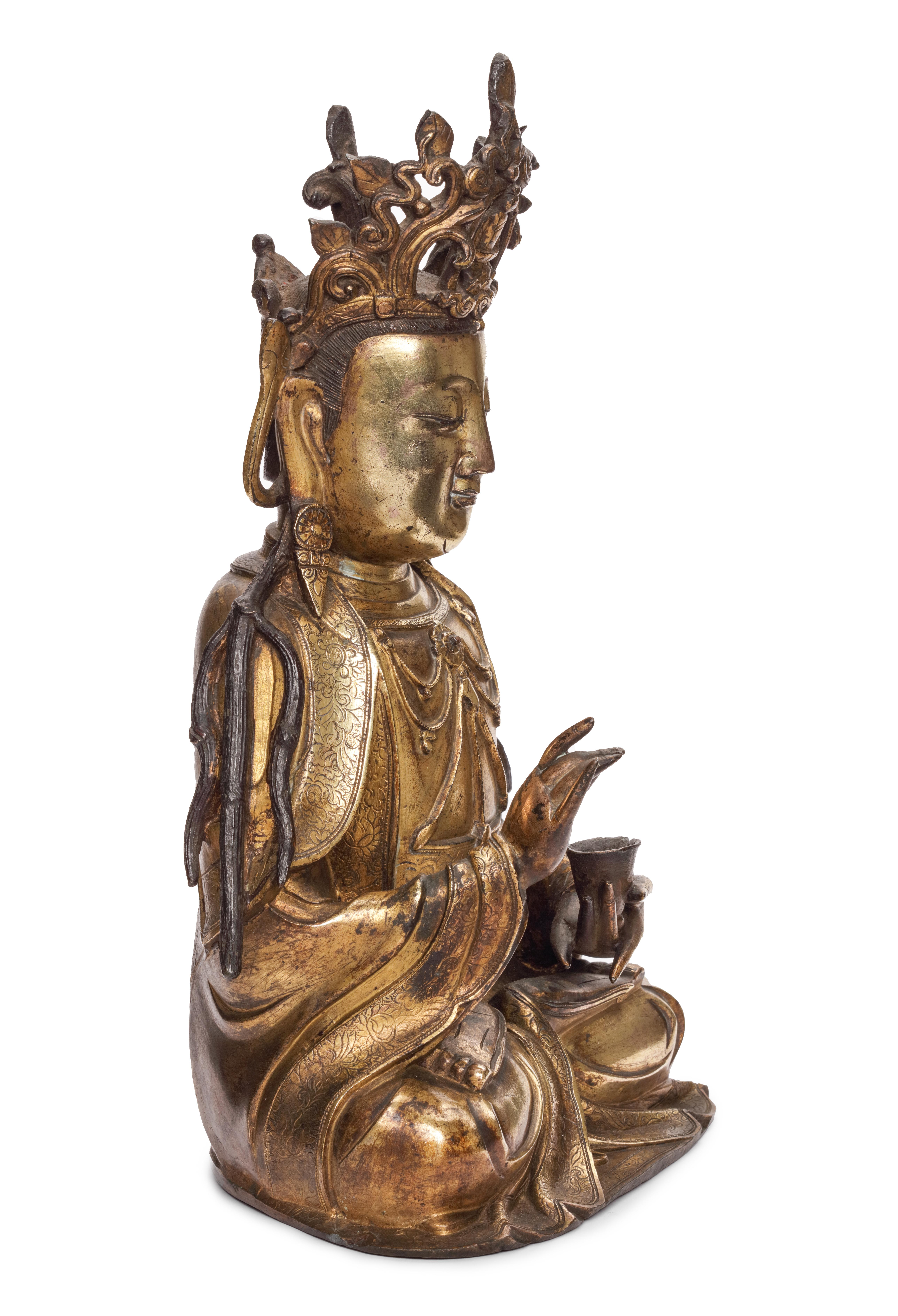 Large Ming Chinese Gilt-Bronze Sculpture of Guanyin, 16th-Century ...