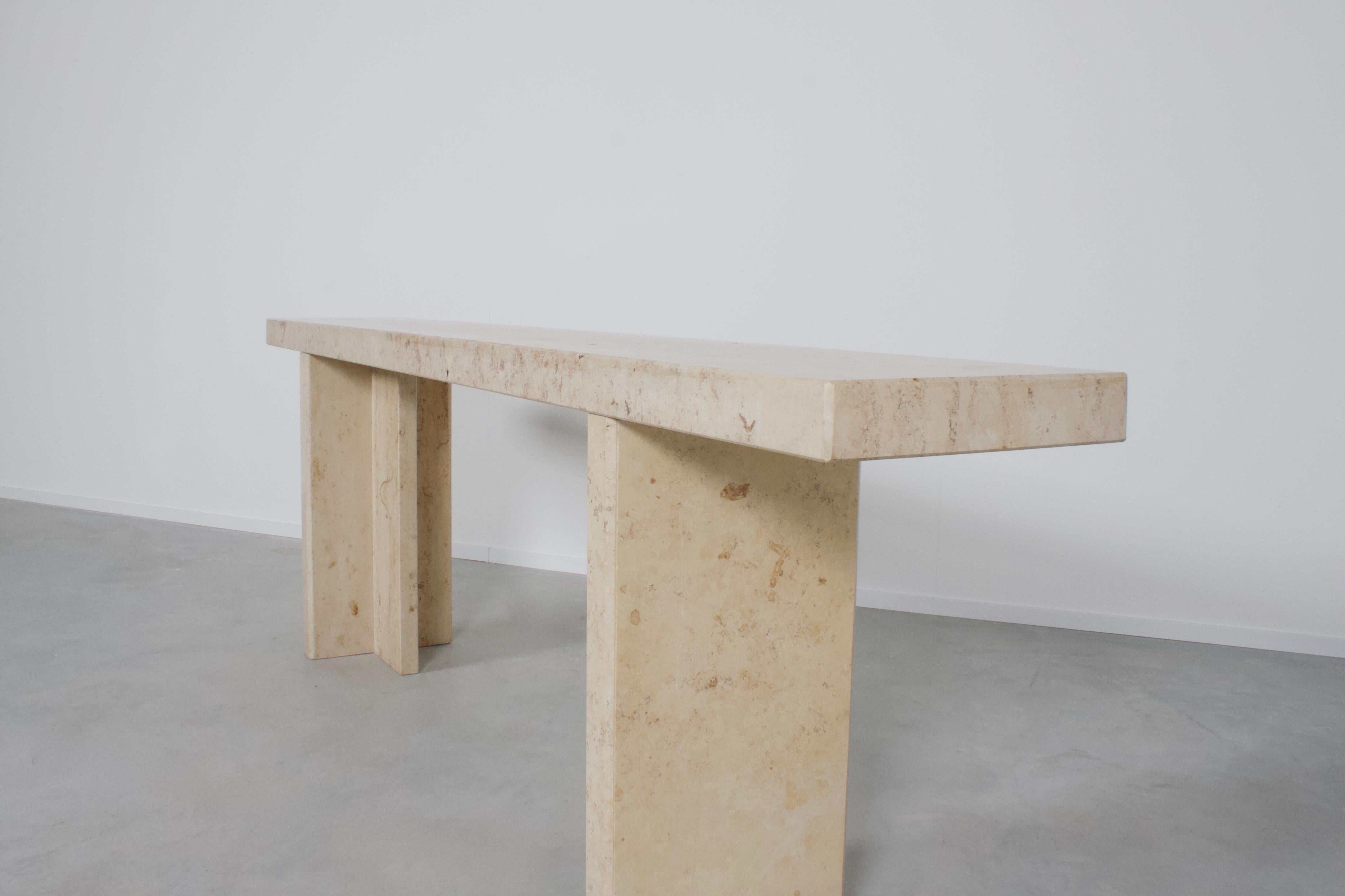 Large Minimalist 1970s Travertine Console Table at 1stDibs | travertine ...
