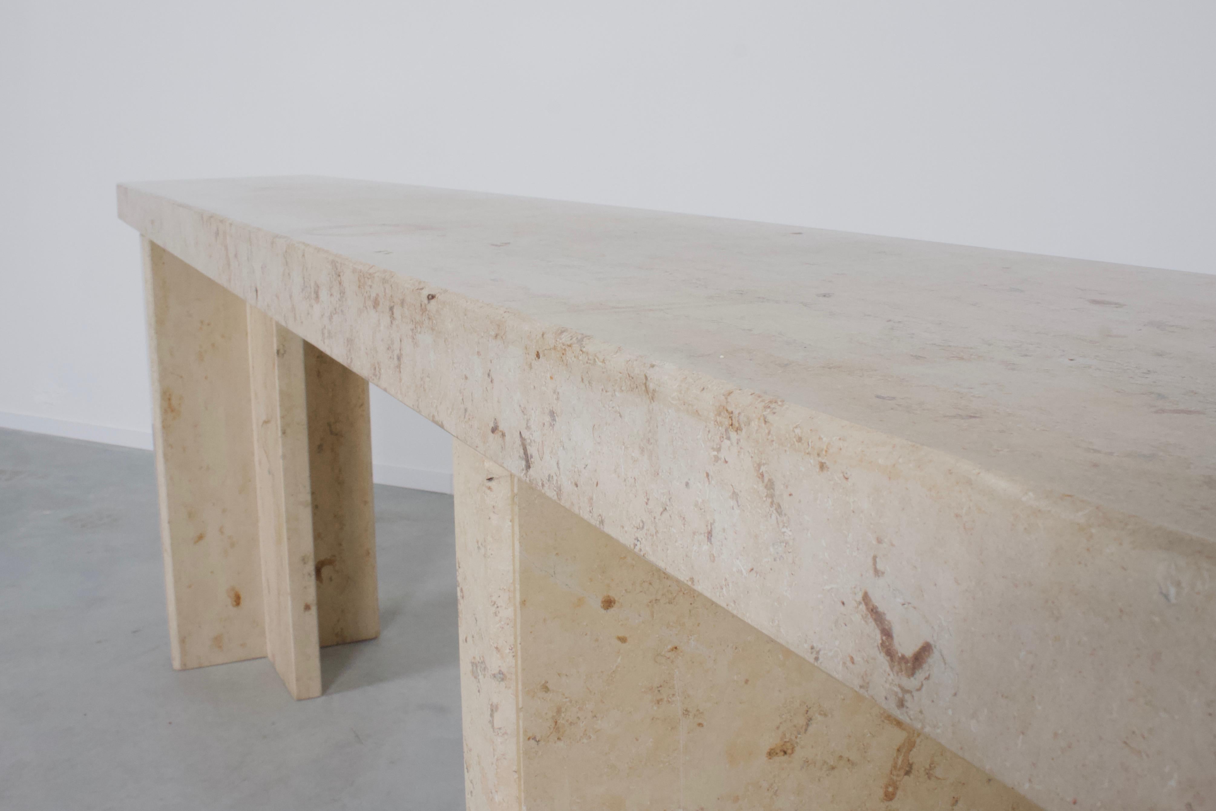 Large Minimalist 1970s Travertine Console Table at 1stDibs | travertine ...
