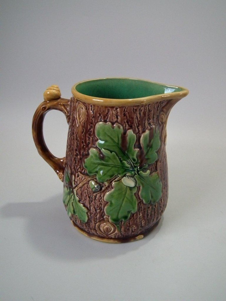 Large Minton Majolica Oak Jug or Pitcher at 1stDibs