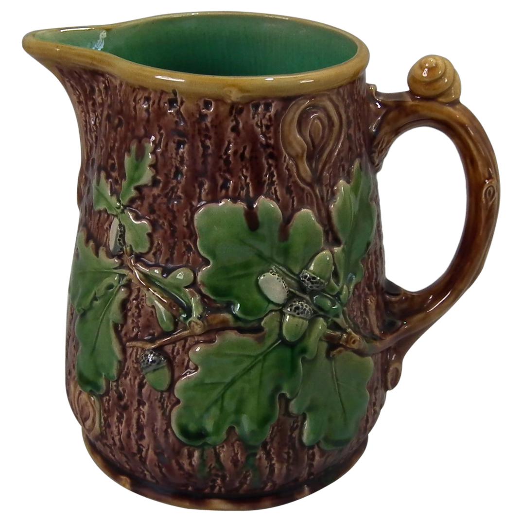 Large Minton Majolica Oak Jug or Pitcher at 1stDibs