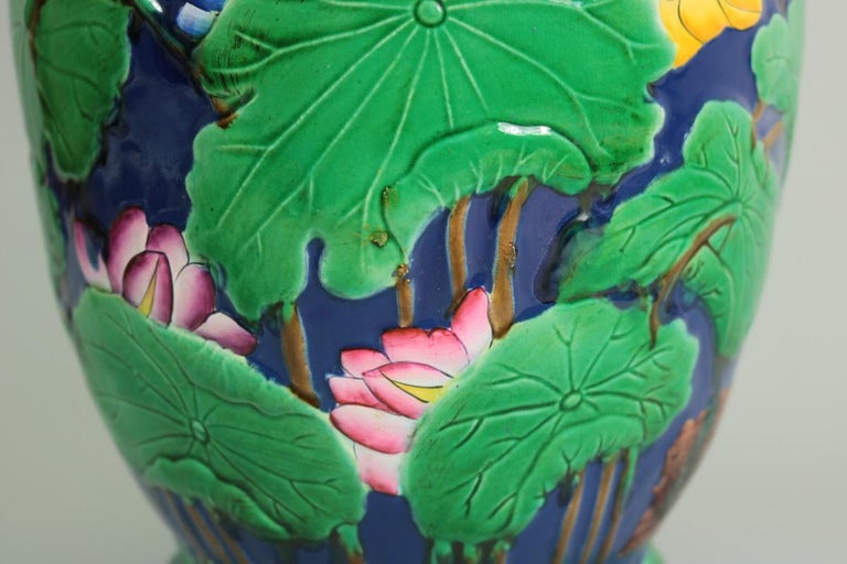 Large Minton Victorian Majolica Exotic 'Indian' Vase at 1stDibs ...