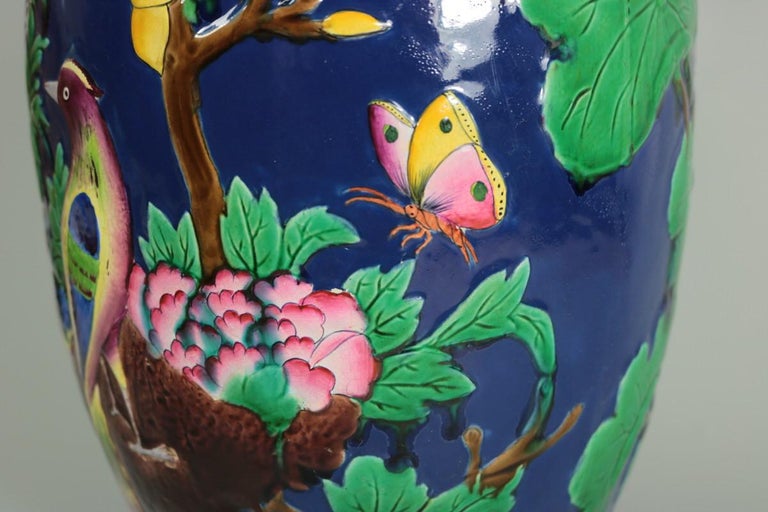 Large Minton Victorian Majolica Exotic 'Indian' Vase at 1stDibs ...