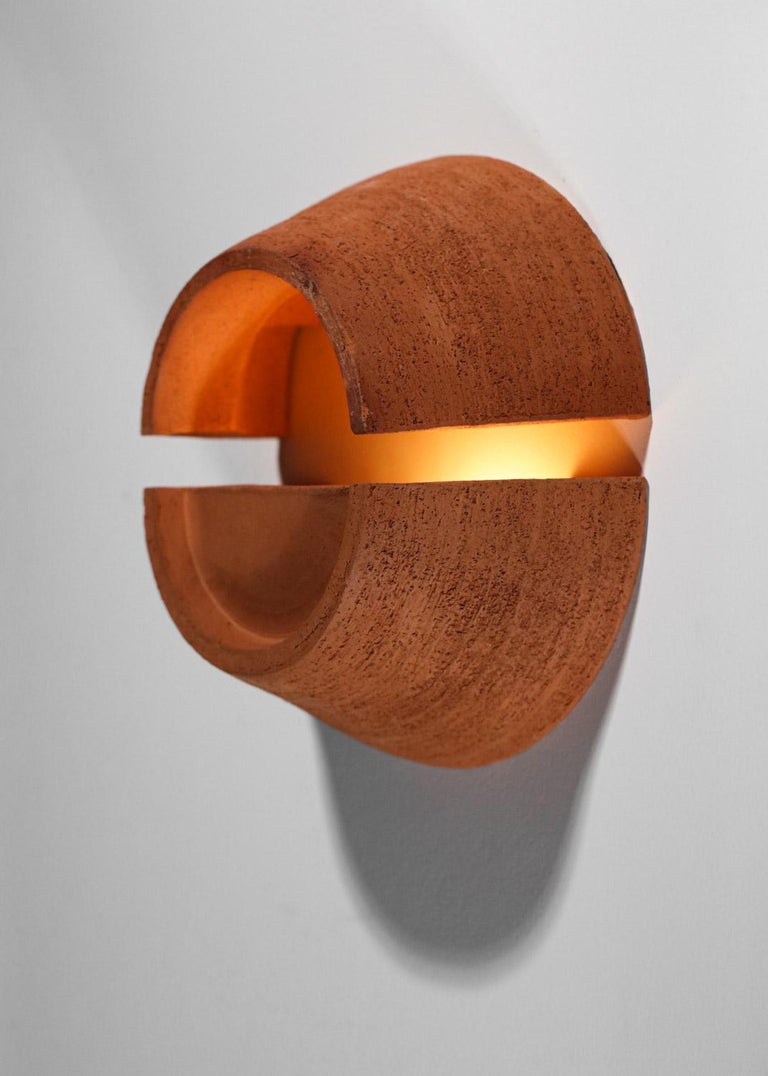 Large Modern Ceramic Wall Lamp in Stoneware by Katia Mihaylova, French ...
