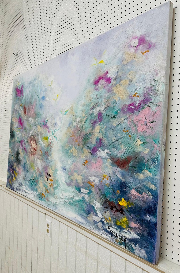 Large Modern Expressionist Abstract Painting Signed Spencer For Sale at ...