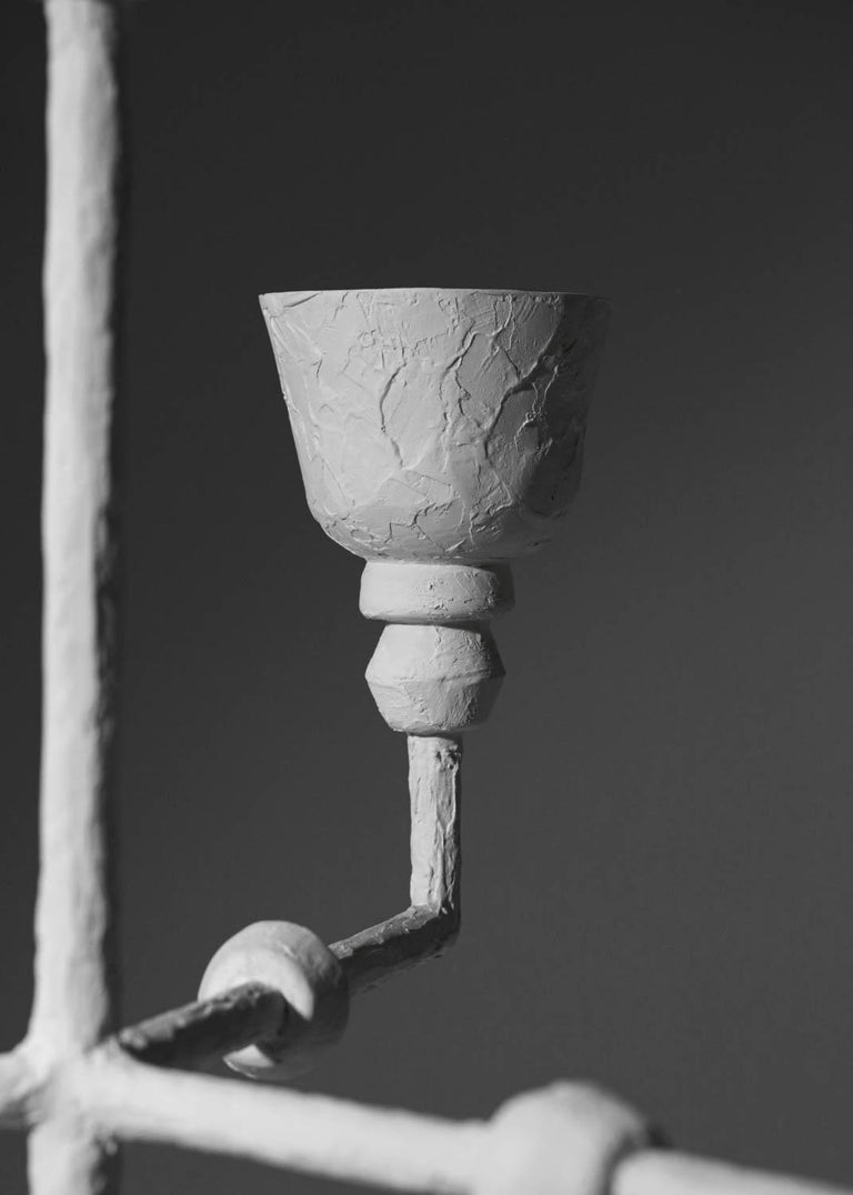Large Modern French Plaster Chandelier in the Giacometti Style, G337 ...