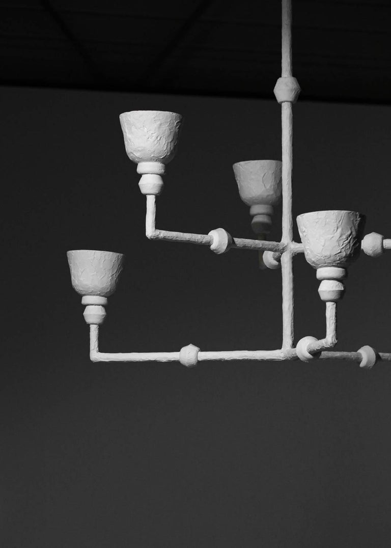 Large Modern French Plaster Chandelier in the Giacometti Style, G337 ...