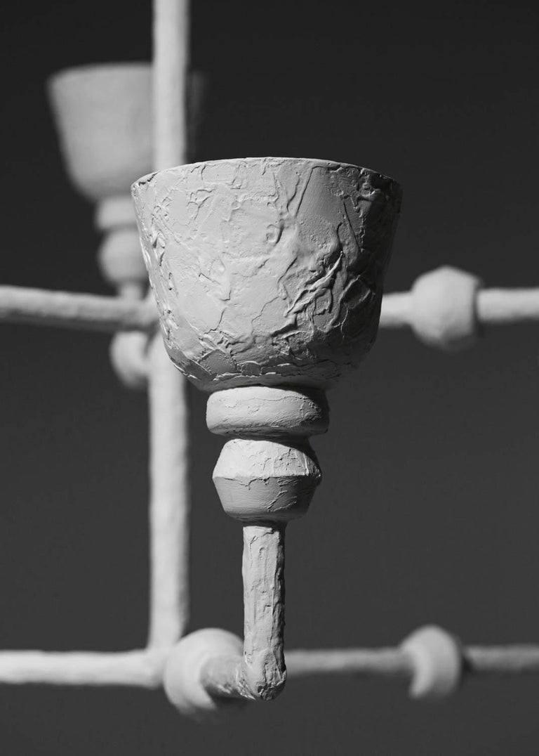 Large Modern French Plaster Chandelier in the Giacometti Style, G337 ...