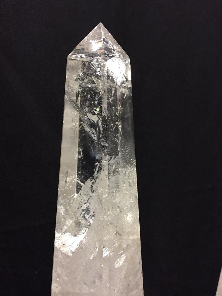 Large Modern Hand Carved and Hand Polished Rock Crystal Obelisks For ...