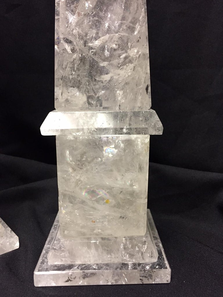 Large Modern Hand Carved and Hand Polished Rock Crystal Obelisks For ...